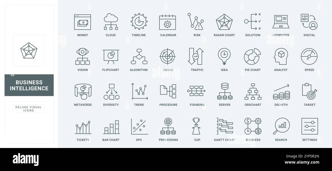 Reports and charts research thin black outline symbols vector ...