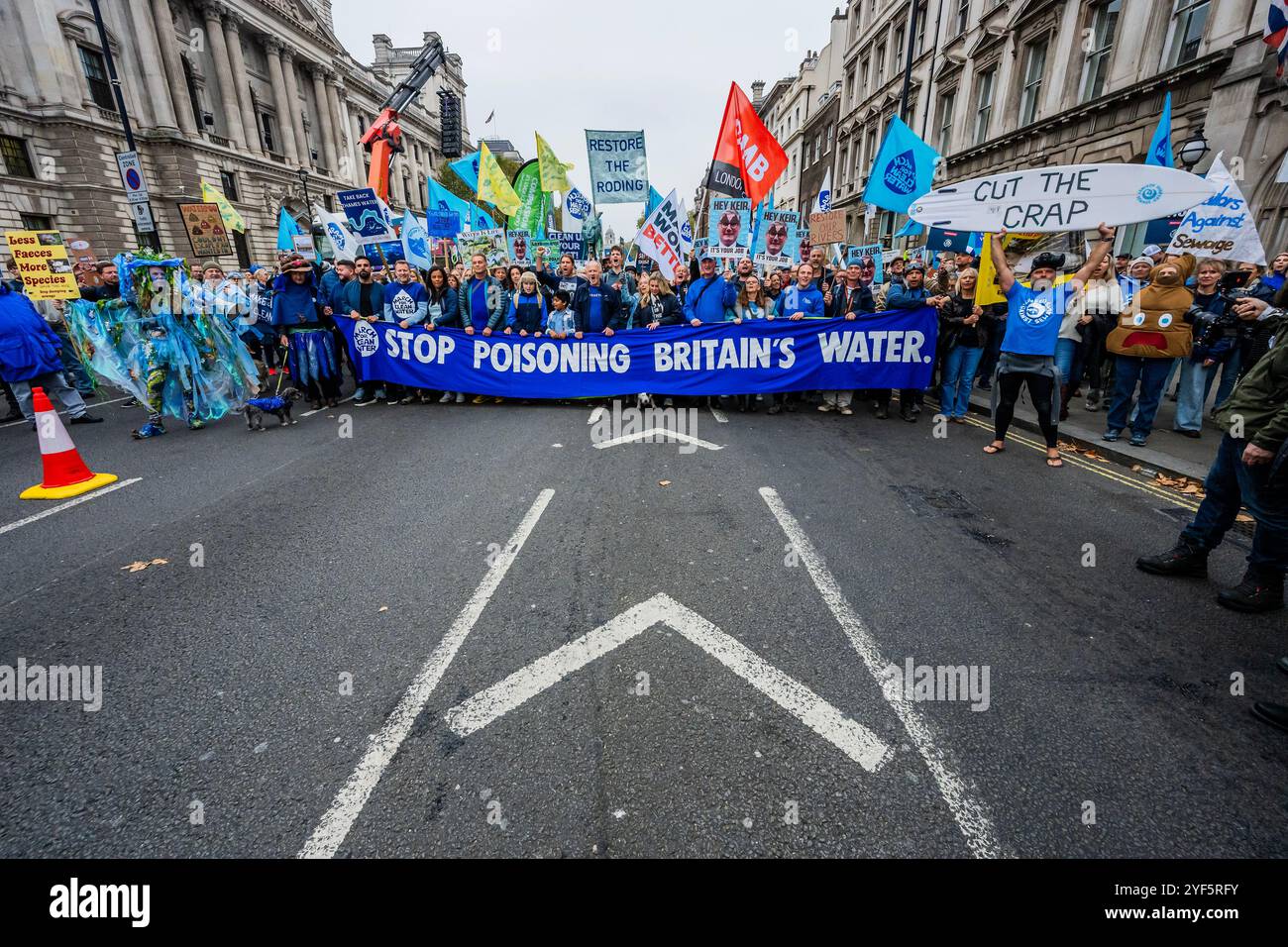 London, UK. 3rd Nov, 2024. The huge protest passes downing street in ...