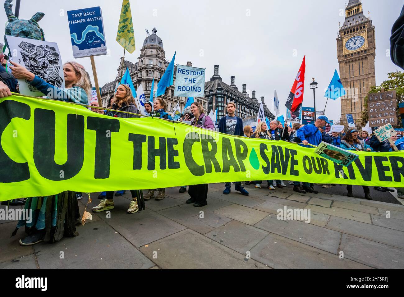 London, UK. 3rd Nov, 2024. The March for Clean Water enters Parliament ...