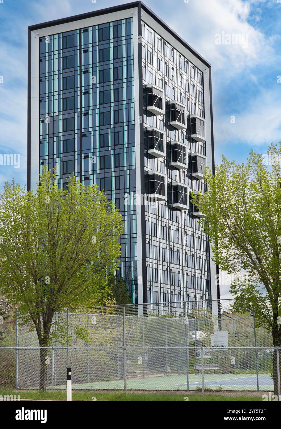 Calgary Alberta Canada, June 25 2024: Modern tower block architecture ...