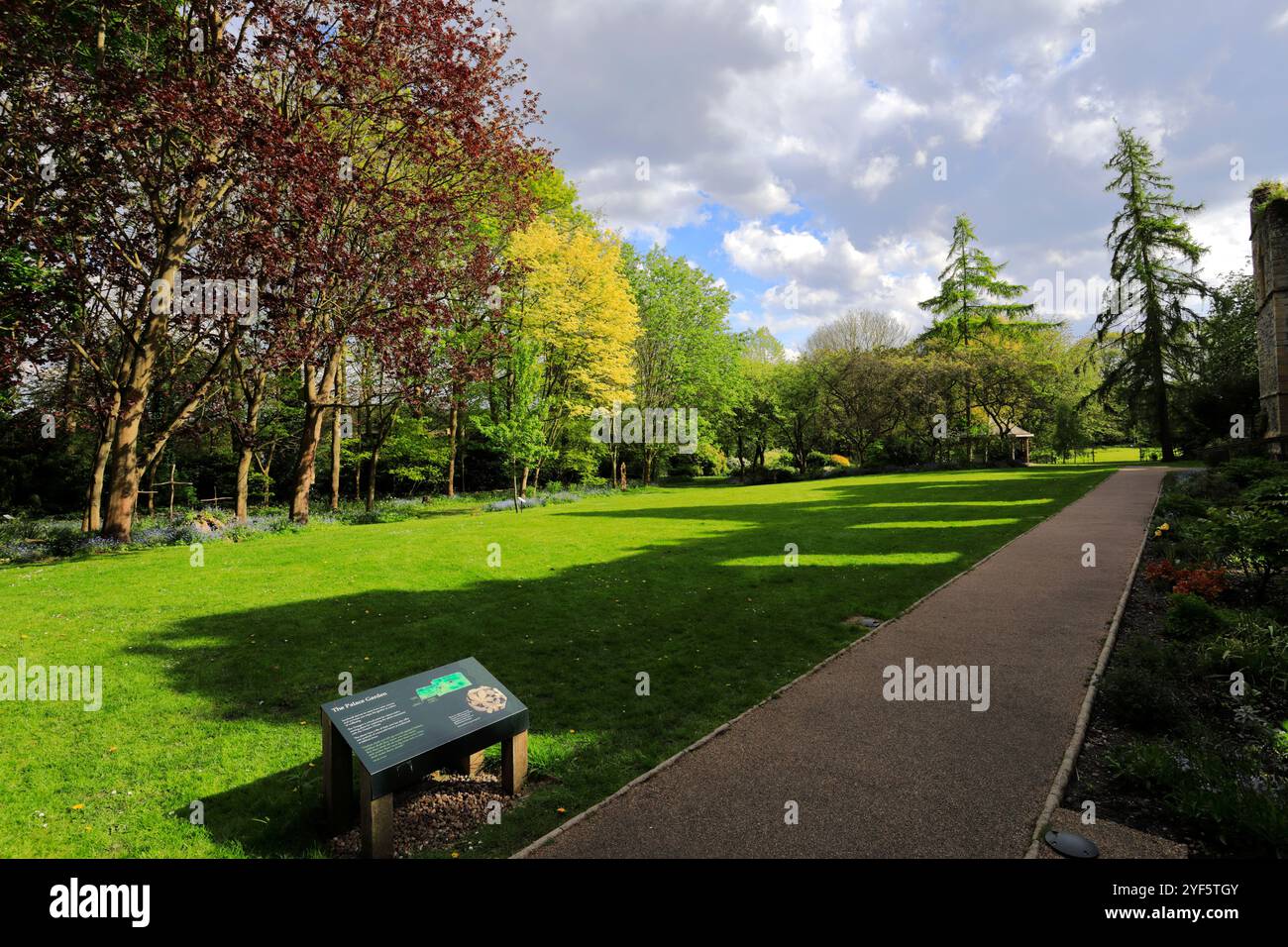 The Palace gardens at Southwell Minster, Southwell market town ...