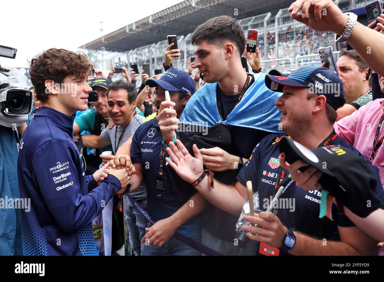 Sao Paulo, Brazil. 03rd Nov, 2024. Franco Colapinto (ARG) Williams Racing with fans. Formula 1 ...