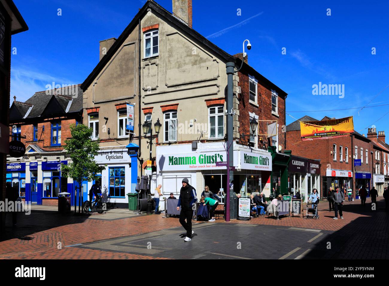 View along Carolgate, Retford town, Bassetlaw, Nottinghamshire, England ...