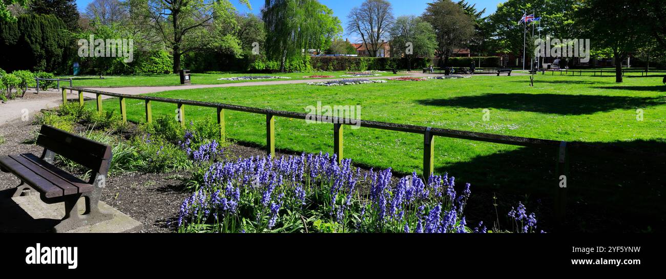 Summer view over the Kings Gardens, market town of Retford ...