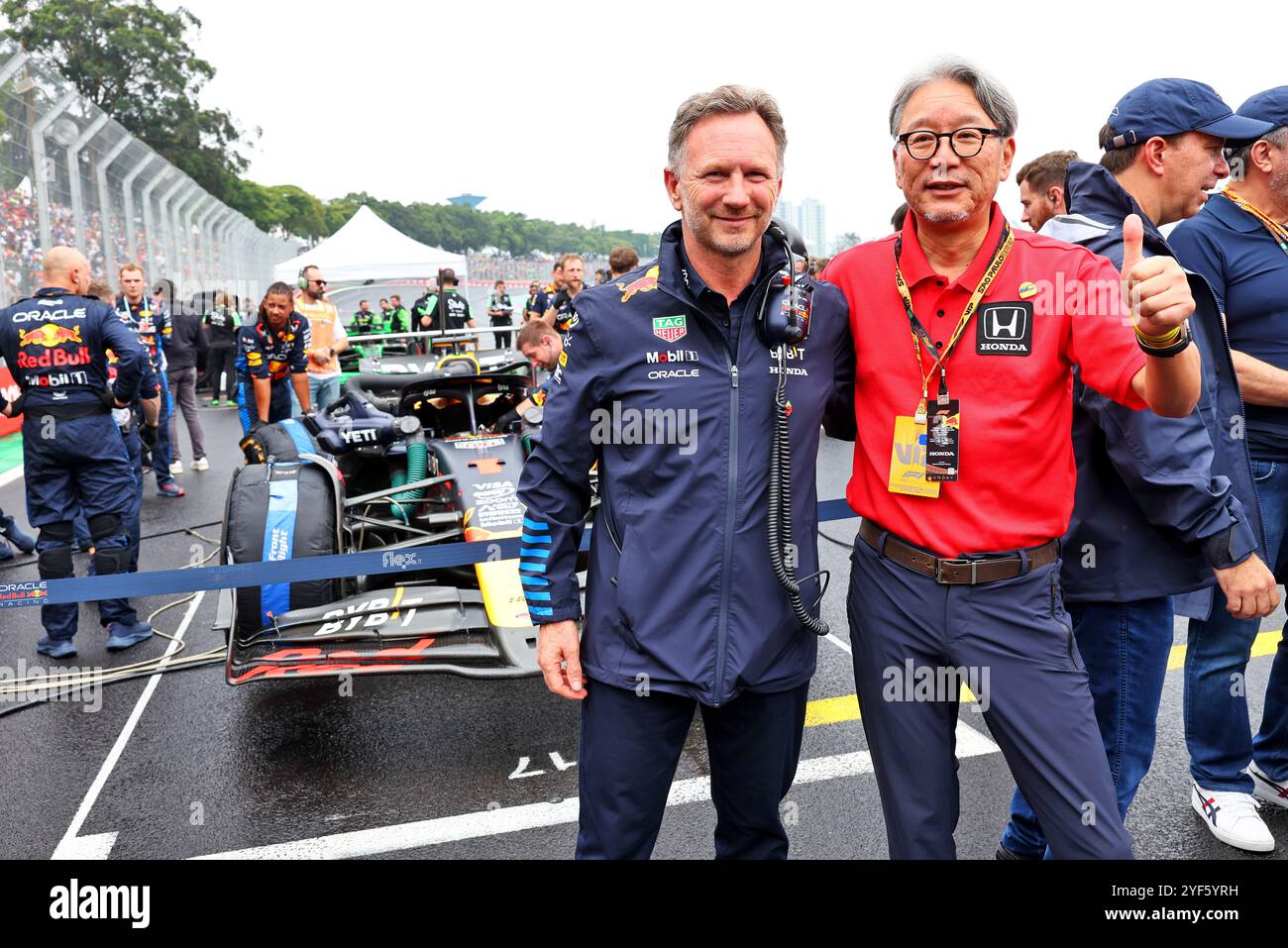 Sao Paulo, Brazil. 03rd Nov, 2024. (L to R): Christian Horner (GBR) Red Bull Racing Team ...