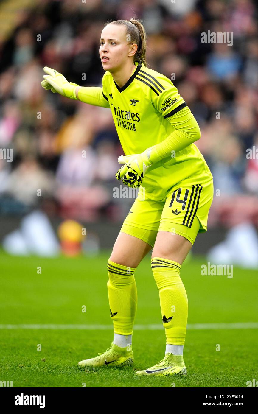 Arsenal goalkeeper Daphne van Domselaar during the Barclays Women's ...