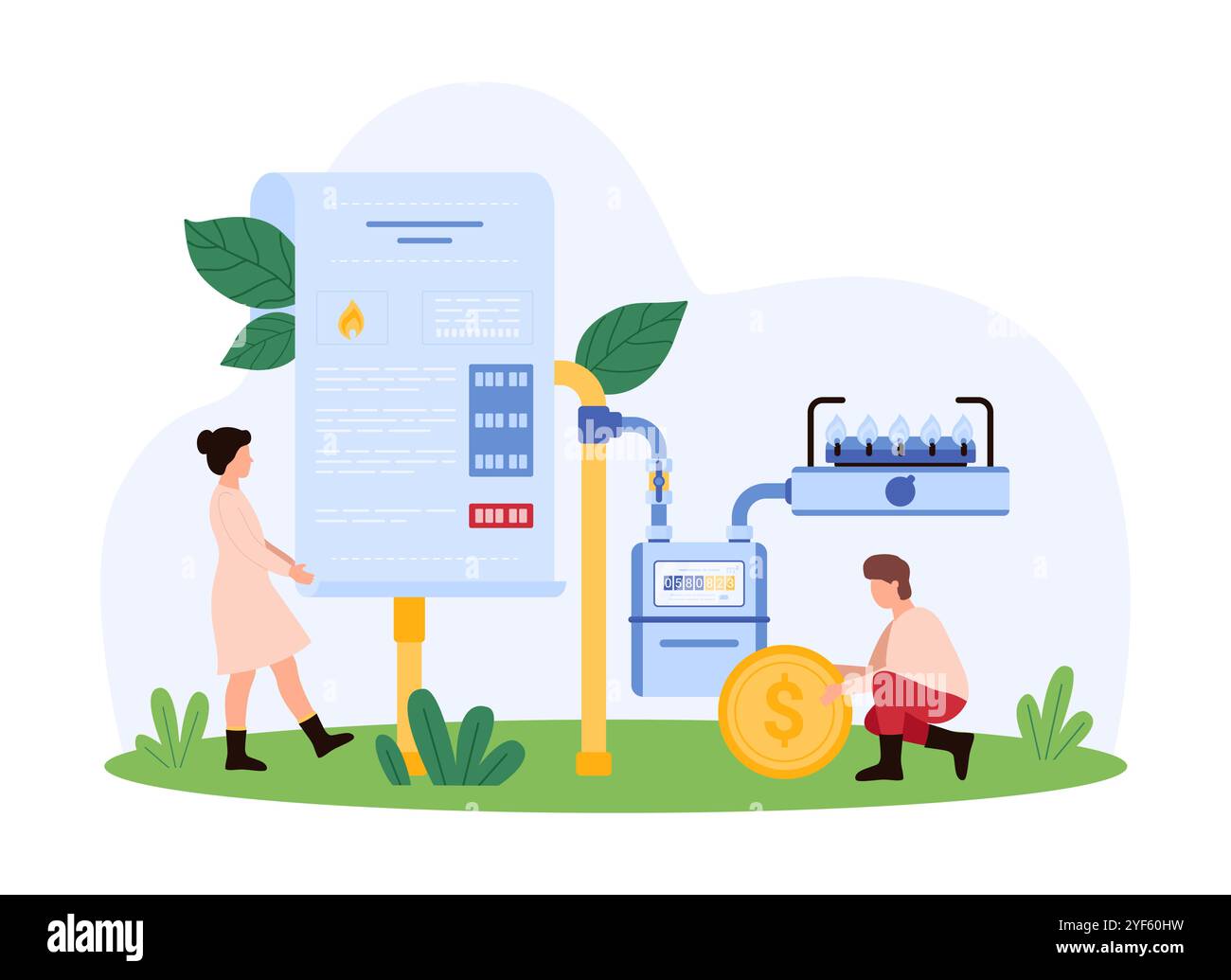 individuals analyzing energy consumption and associated costs, with ...