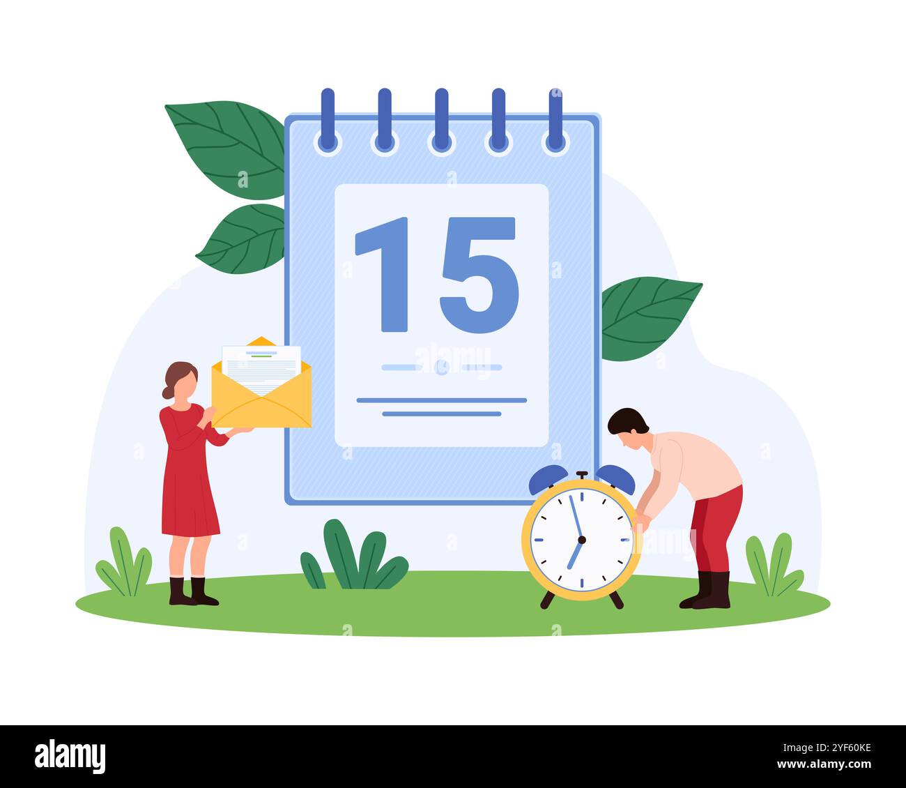 Team members managing schedules and deadlines. One holds an envelope ...