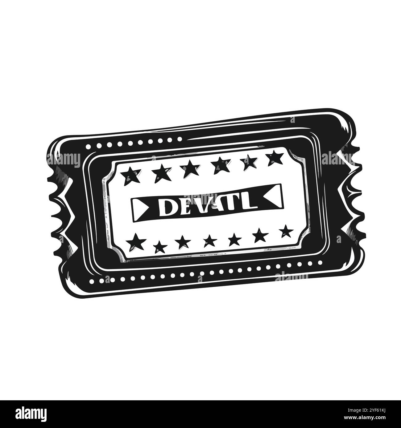 black line movie ticket vector illustration vecto Stock Vector Image ...