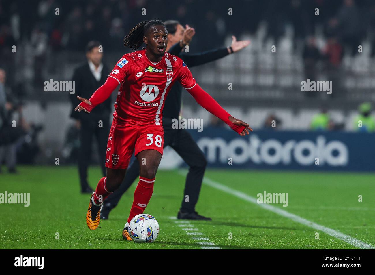 Warren Bondo of AC Monza reacts during Serie A 2024/25 football match ...
