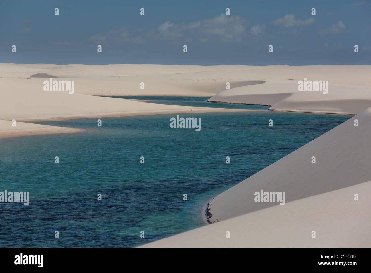 Lagoons in the desert of Lencois Maranhenses National Park, Brazil ...