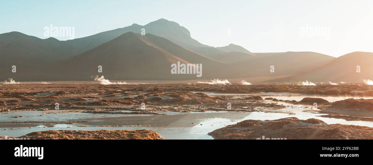 Natural Hot Spring in Atacama desert, Chile, South America Stock Photo ...