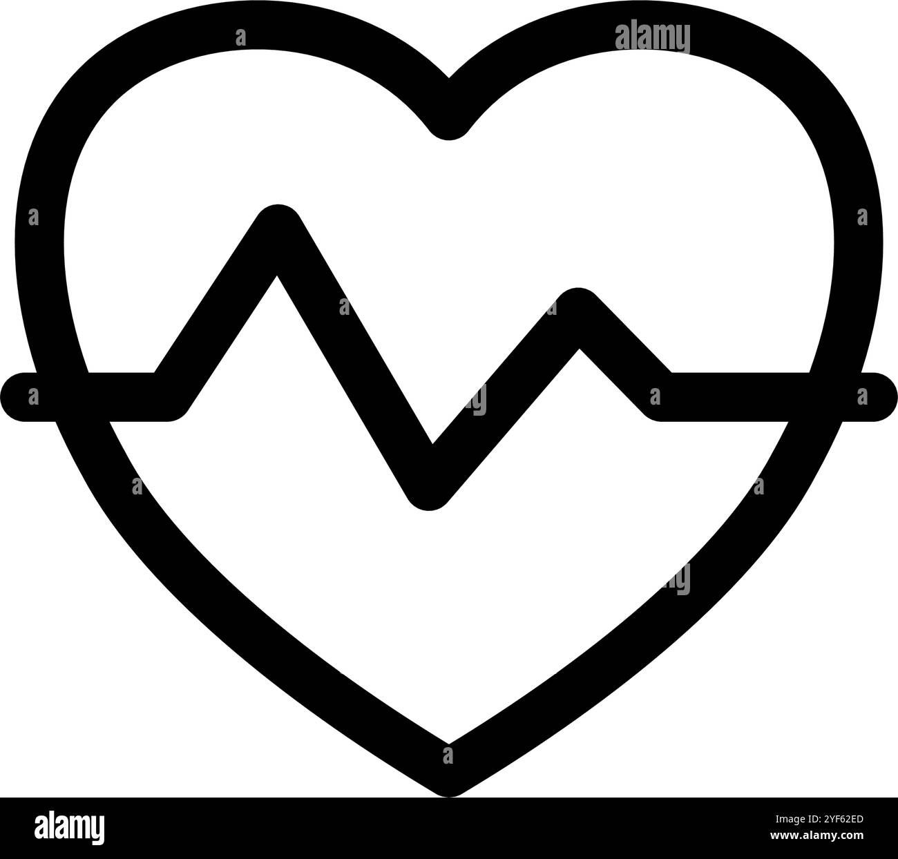 heart with ecg line, heartbeat vector icon Stock Vector Image & Art - Alamy