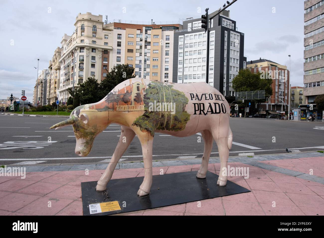 A cow-shaped sculpture painted at the Madrid Cow Gallery, on 3 ...