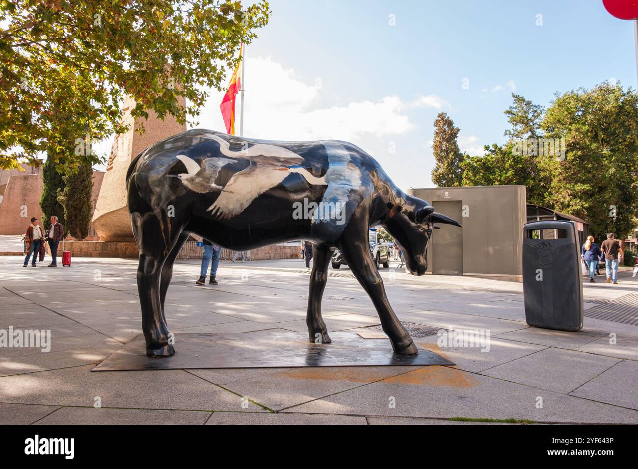 A cow-shaped sculpture painted at the Madrid Cow Gallery, on 3 ...