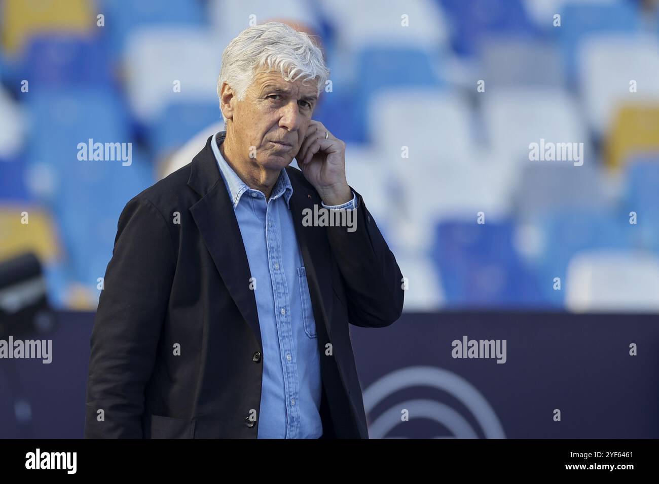 Atalanta's Italian coach Gian Piero Gasperini looks during the Serie A ...