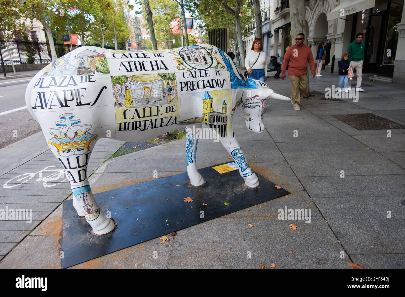 A cow-shaped sculpture painted at the Madrid Cow Gallery, on 3 ...