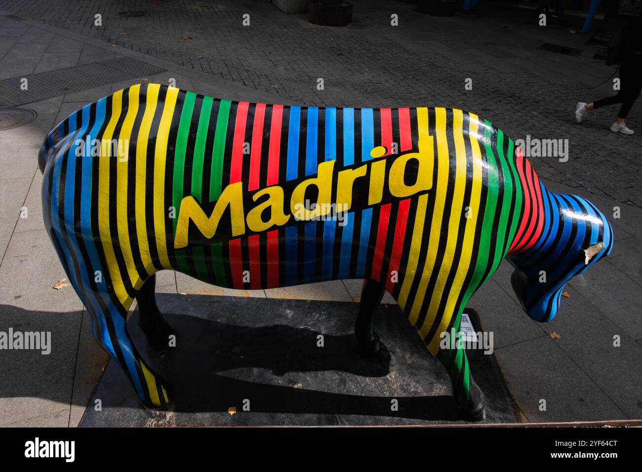 A cow-shaped sculpture painted at the Madrid Cow Gallery, on 3 ...