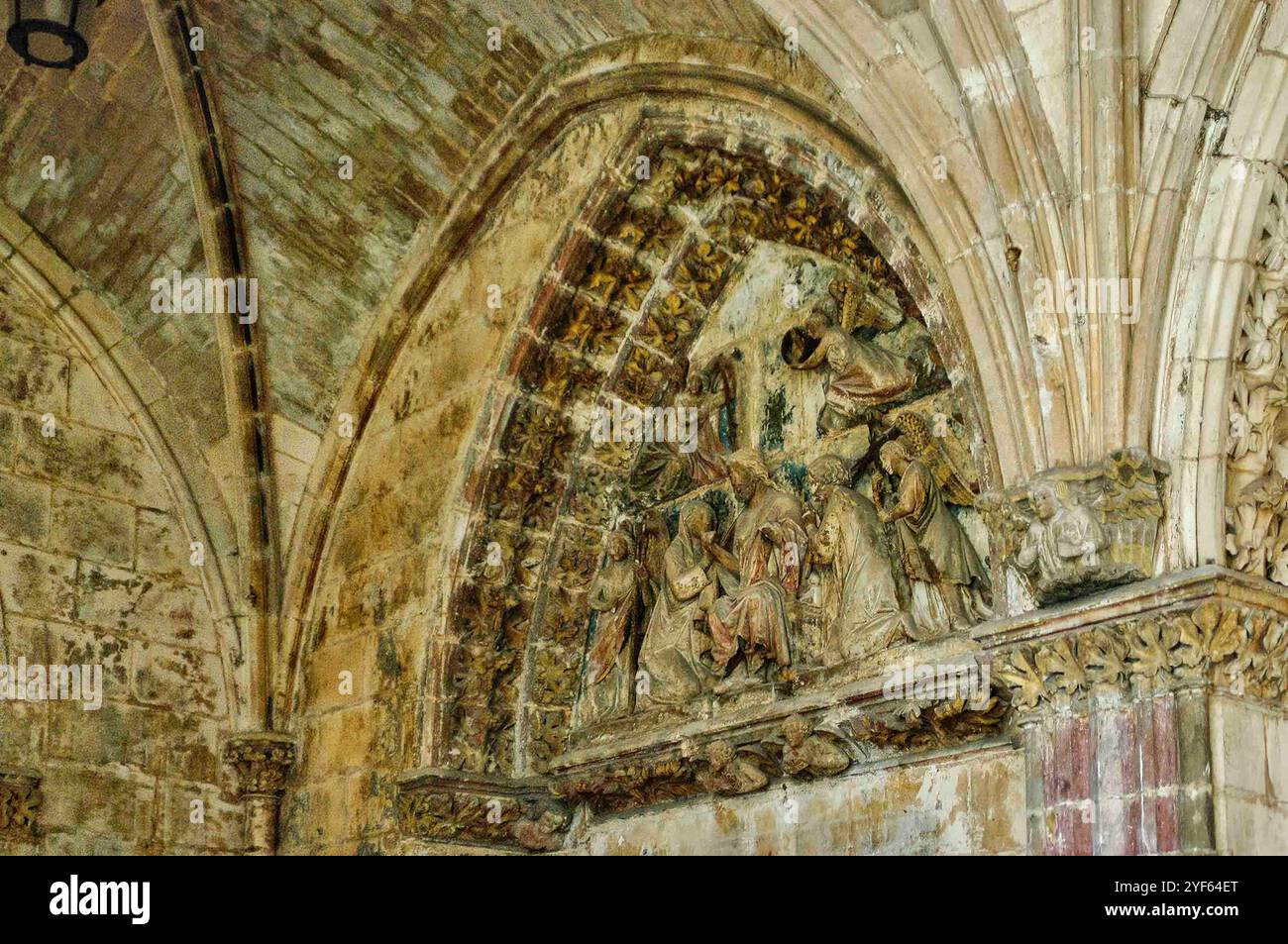 Burgos;Spain;31082003: The image shows a sculptural relief inside a ...