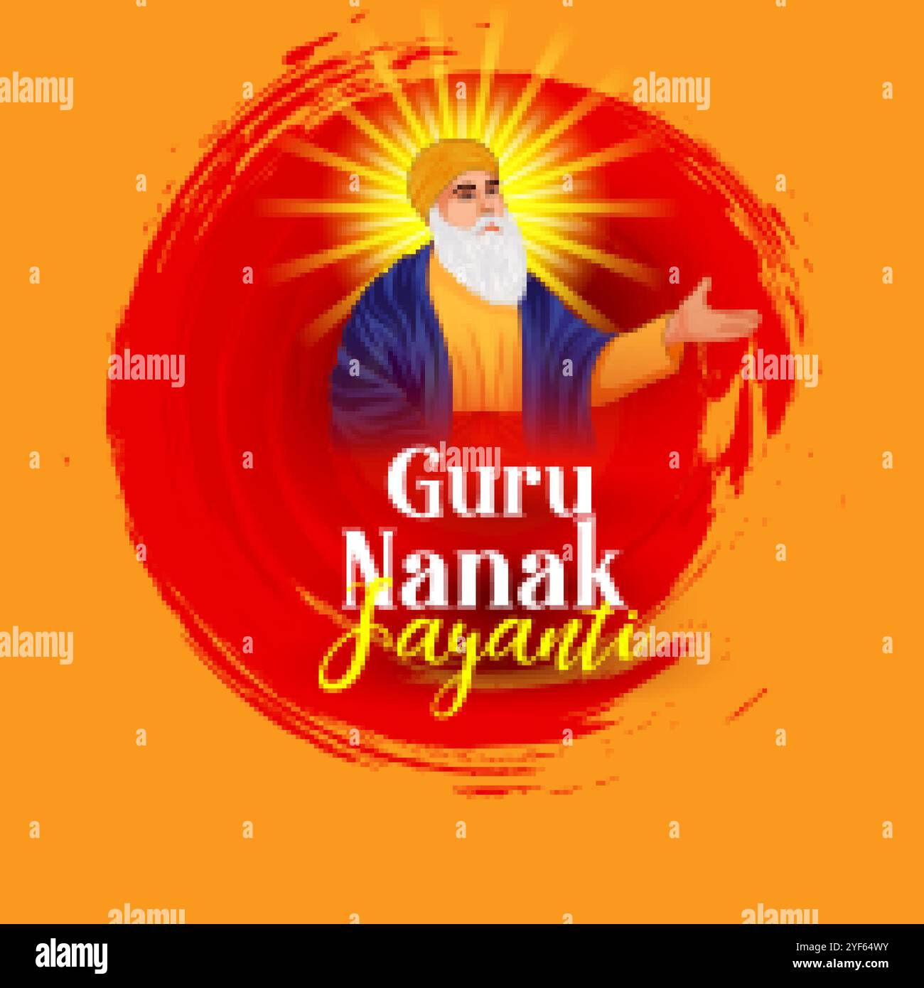 illustration of Happy Gurpurab, Guru Nanak Jayanti festival of Sikh ...