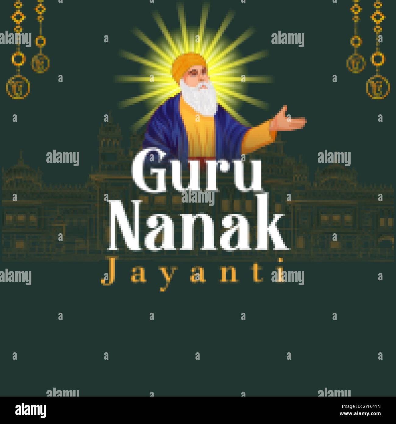 illustration of Happy Gurpurab, Guru Nanak Jayanti festival of Sikh celebration background Stock ...