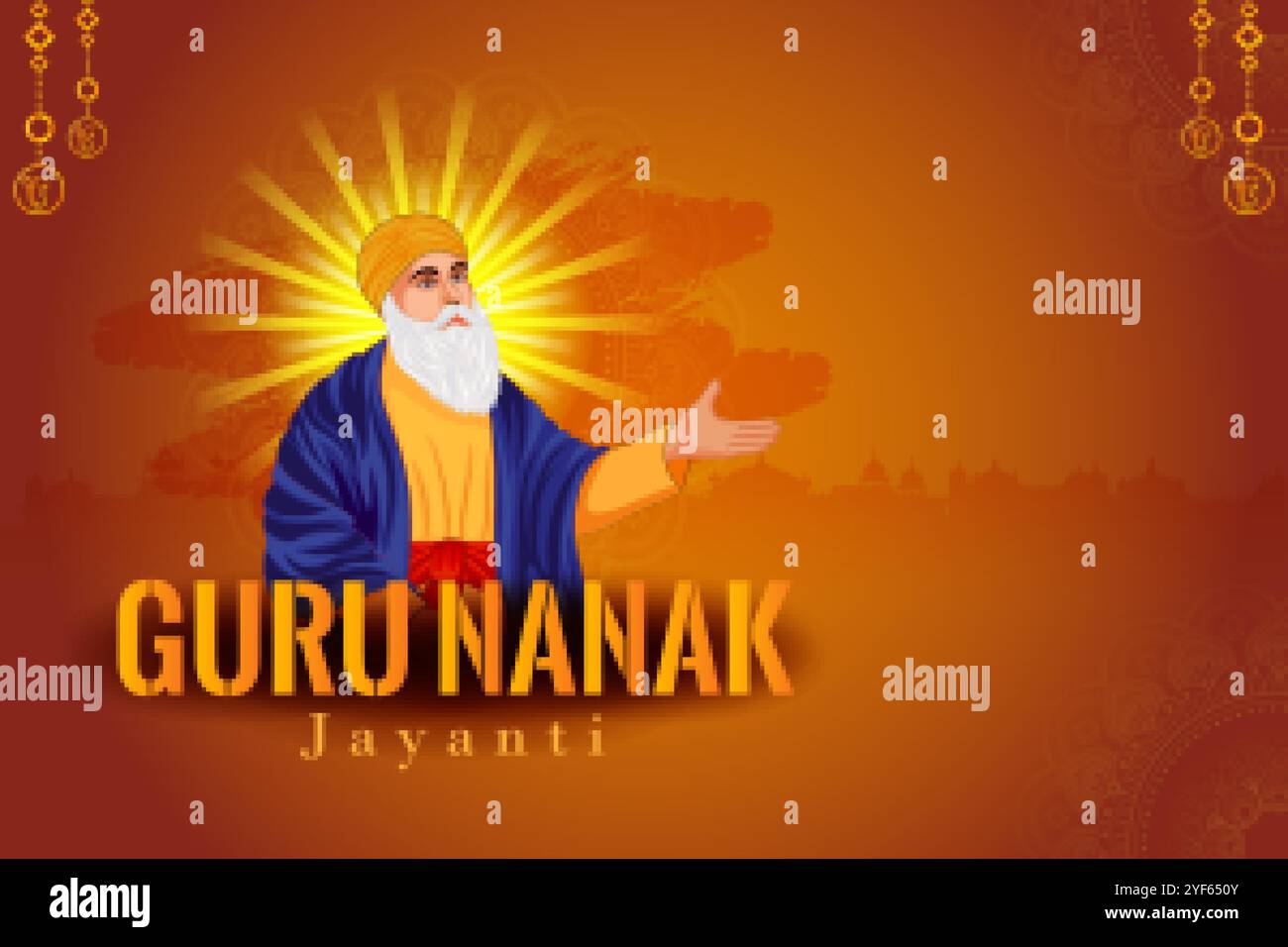 illustration of Happy Gurpurab, Guru Nanak Jayanti festival of Sikh ...