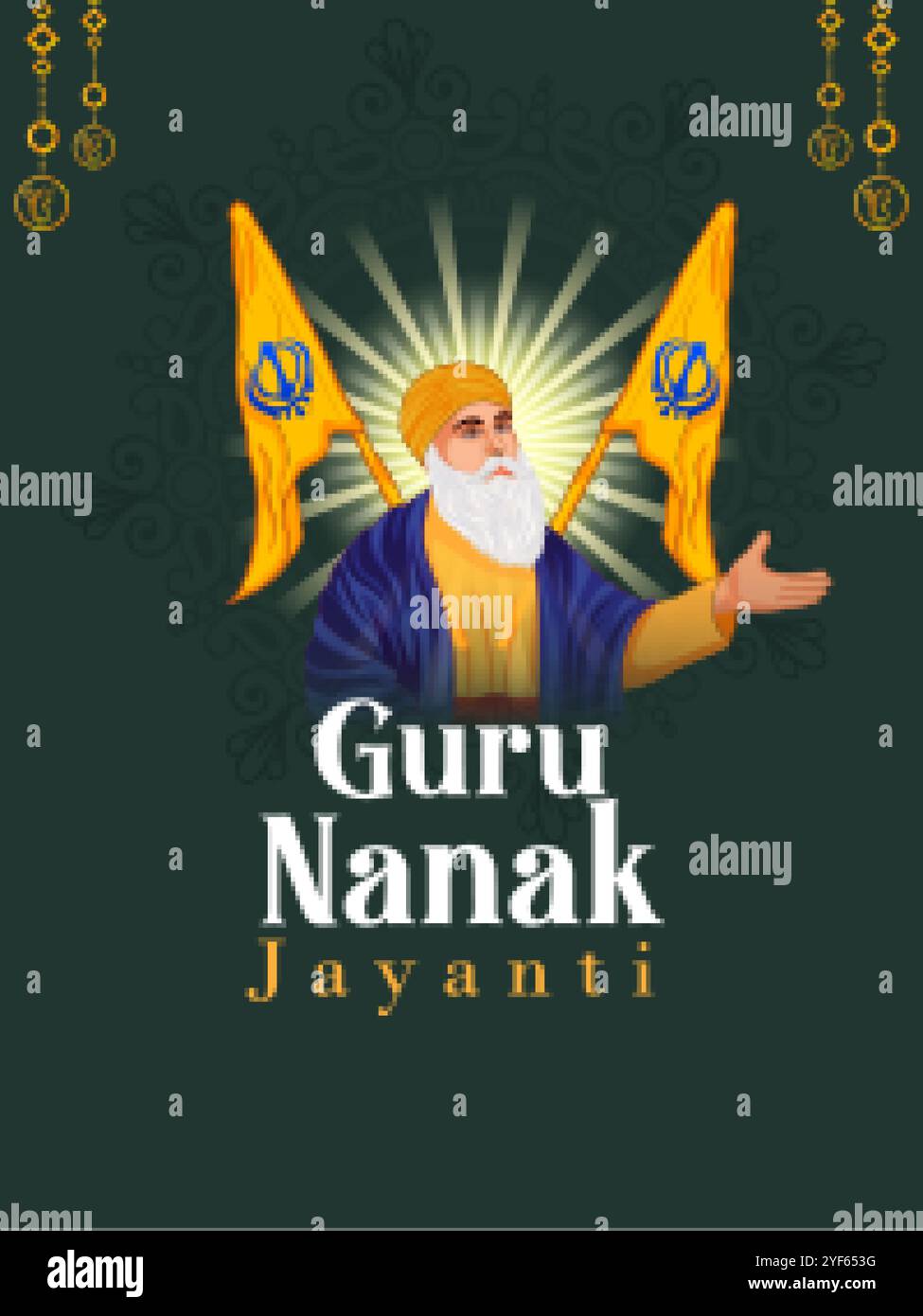 illustration of Happy Gurpurab, Guru Nanak Jayanti festival of Sikh celebration background Stock ...