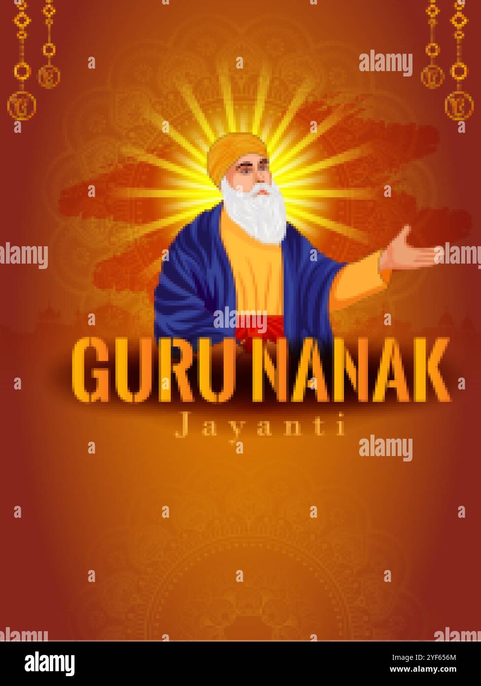 illustration of Happy Gurpurab, Guru Nanak Jayanti festival of Sikh celebration background Stock ...