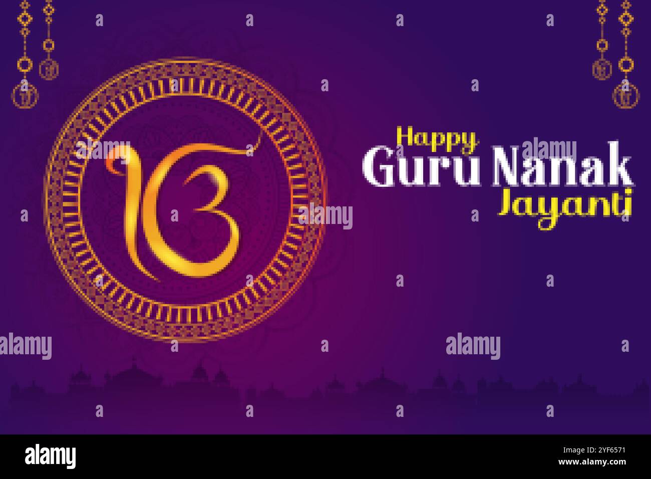 illustration of Happy Gurpurab, Guru Nanak Jayanti festival of Sikh ...