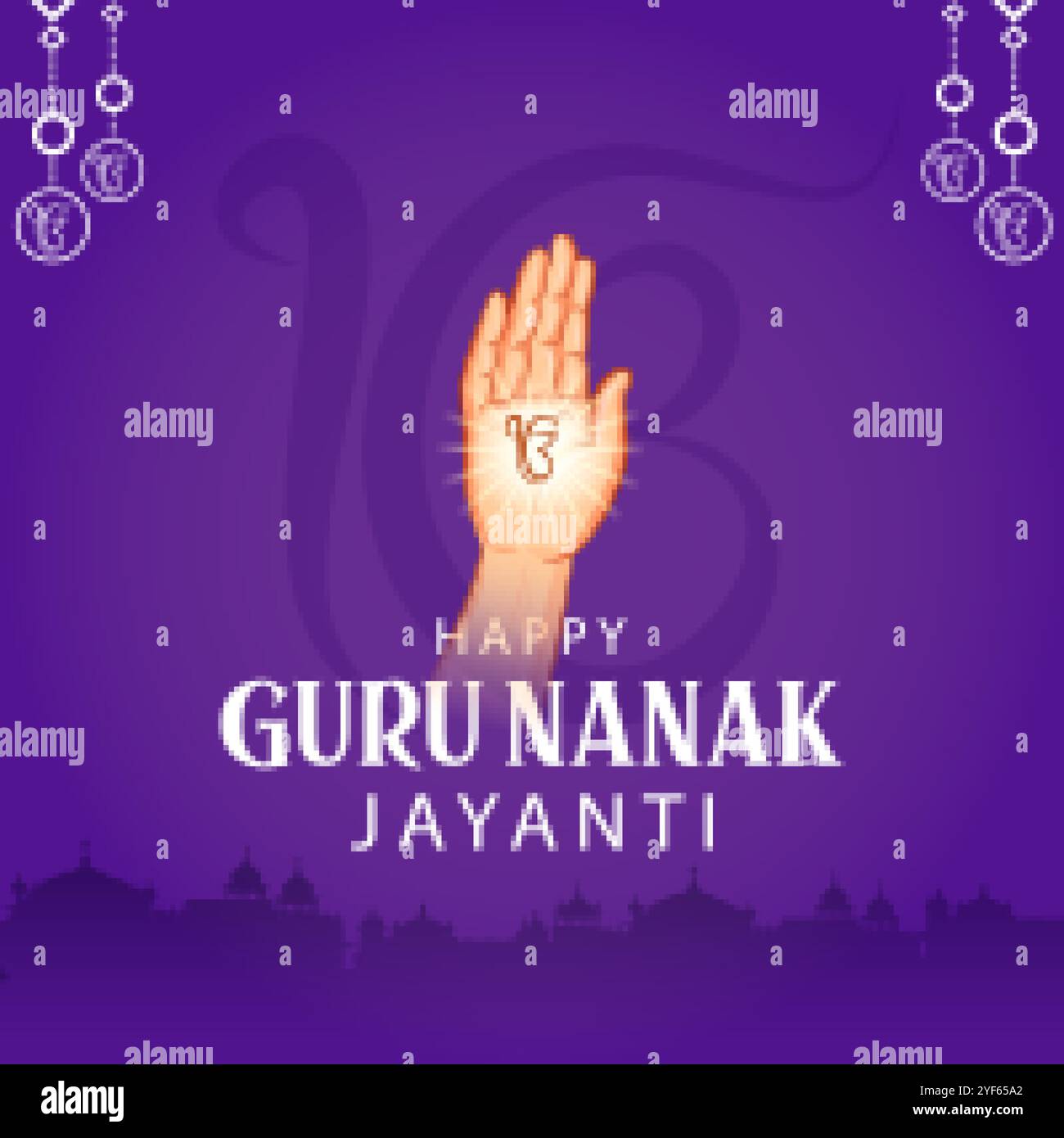 illustration of Happy Gurpurab, Guru Nanak Jayanti festival of Sikh celebration background Stock ...