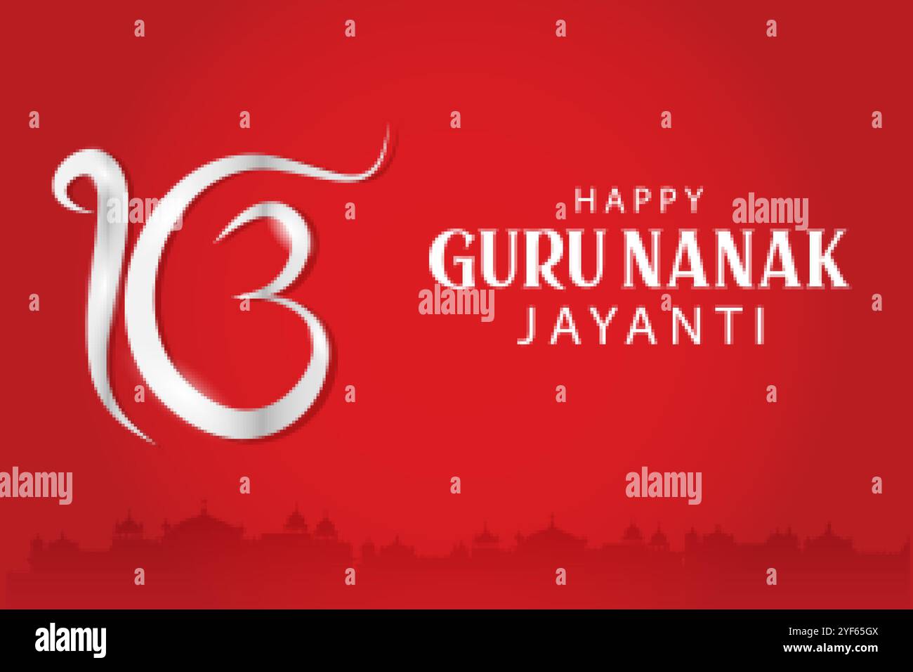 illustration of Happy Gurpurab, Guru Nanak Jayanti festival of Sikh celebration background with ...