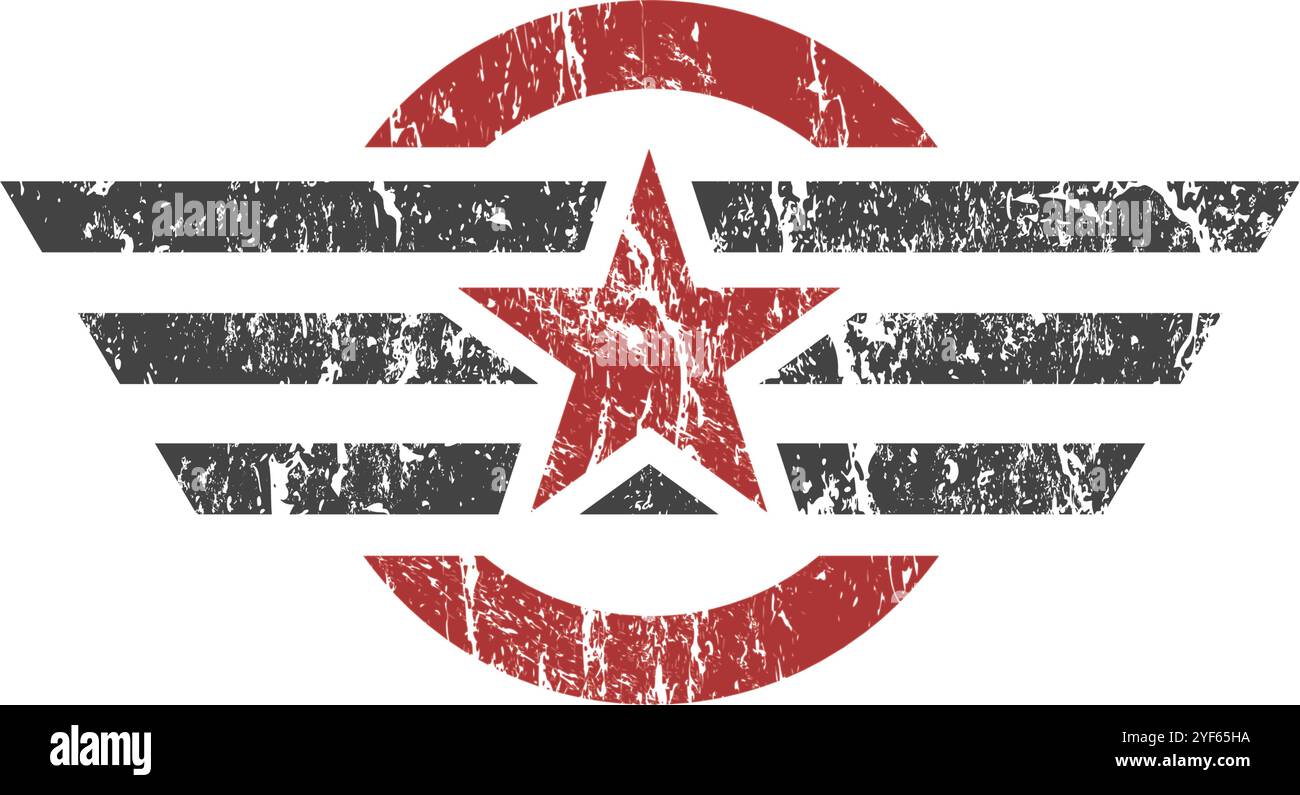Military star with grunge effect, military marking Stock Vector Image ...