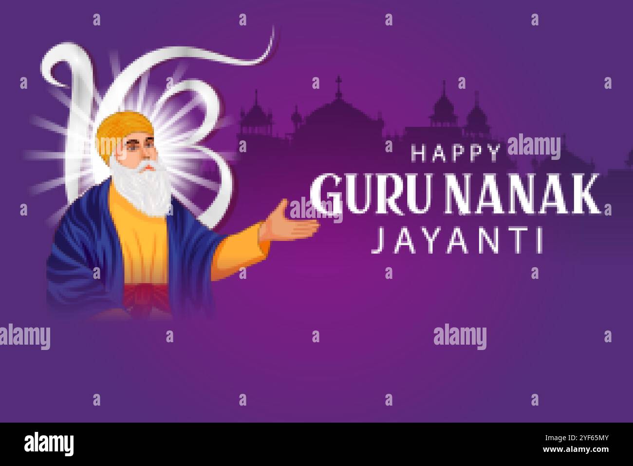 illustration of Happy Gurpurab, Guru Nanak Jayanti festival of Sikh ...
