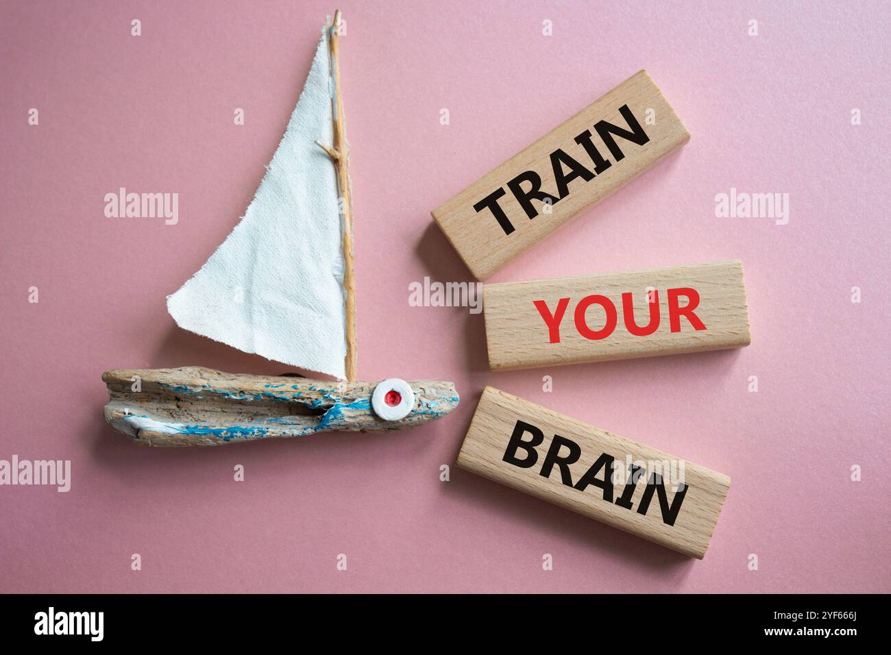 Train Your Brain symbol. Concept words Train Your Brain on wooden ...