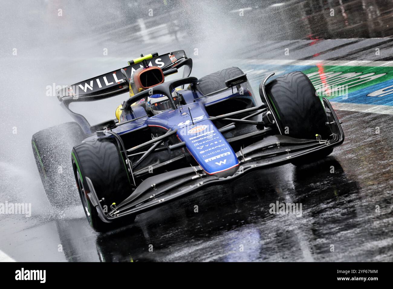 Sao Paulo, Brazil. 03rd Nov, 2024. Franco Colapinto (ARG) Williams Racing FW46 makes a pit stop ...