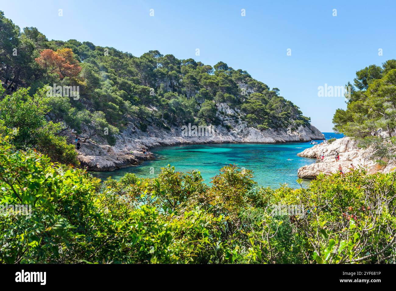 Mediterranean landscape calanque de port pin hi-res stock photography ...