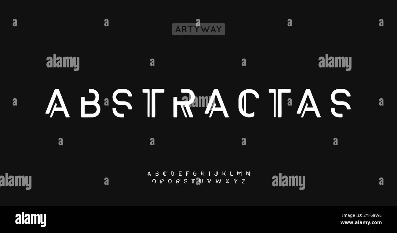 Minimalist tech alphabet, sharp modern font, clean digital type, sleek ...