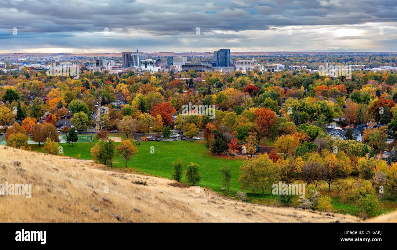 Boise Idaho skyline in fall with many trees Stock Photo - Alamy