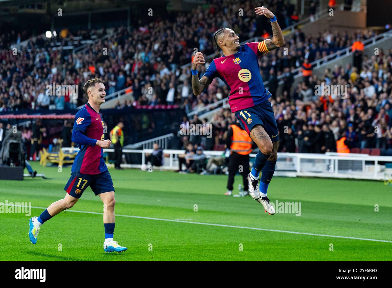Barcelona, Spain. 3rd Nov, 2024. Raphina (FC Barcelona) celebrates ...