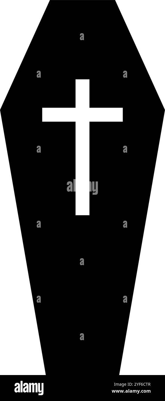 casket with cross - vector icon Stock Vector Image & Art - Alamy