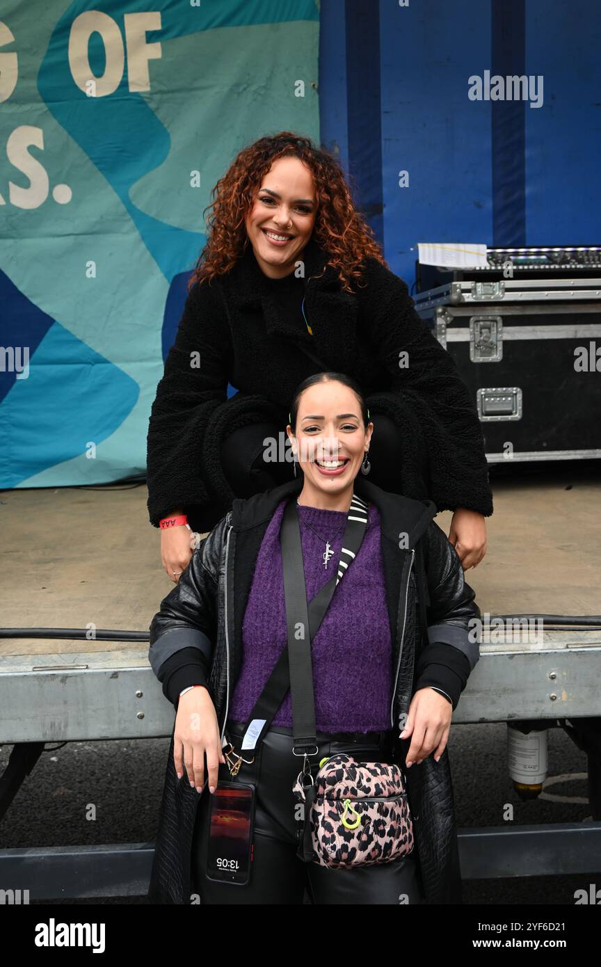 LONDON, UK. 3rd Nov, 2024. Pettra St.Hilaire of Signworld, Sumayya Si ...