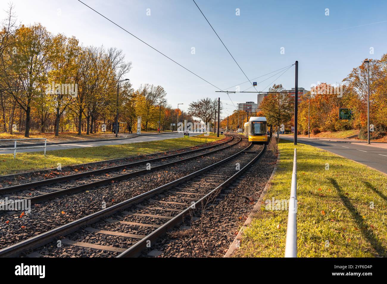 Tram rides on rails in hi-res stock photography and images - Alamy