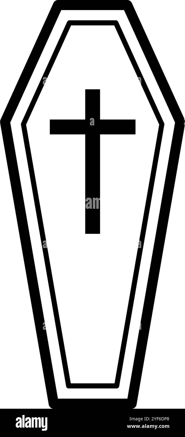 casket with cross - vector icon Stock Vector Image & Art - Alamy