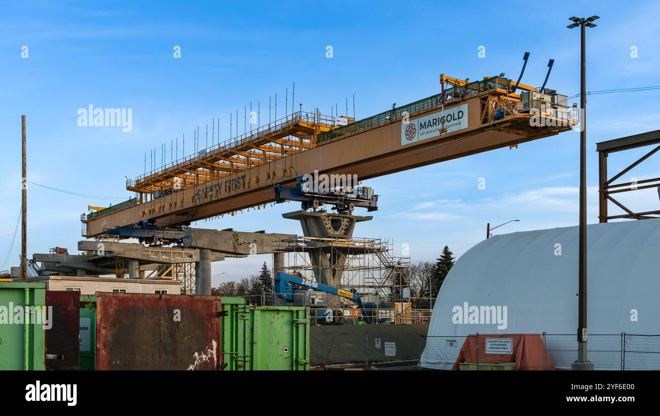 Edmonton, Canada, October 25, 2024: West Edmonton Mall LRT construction ...
