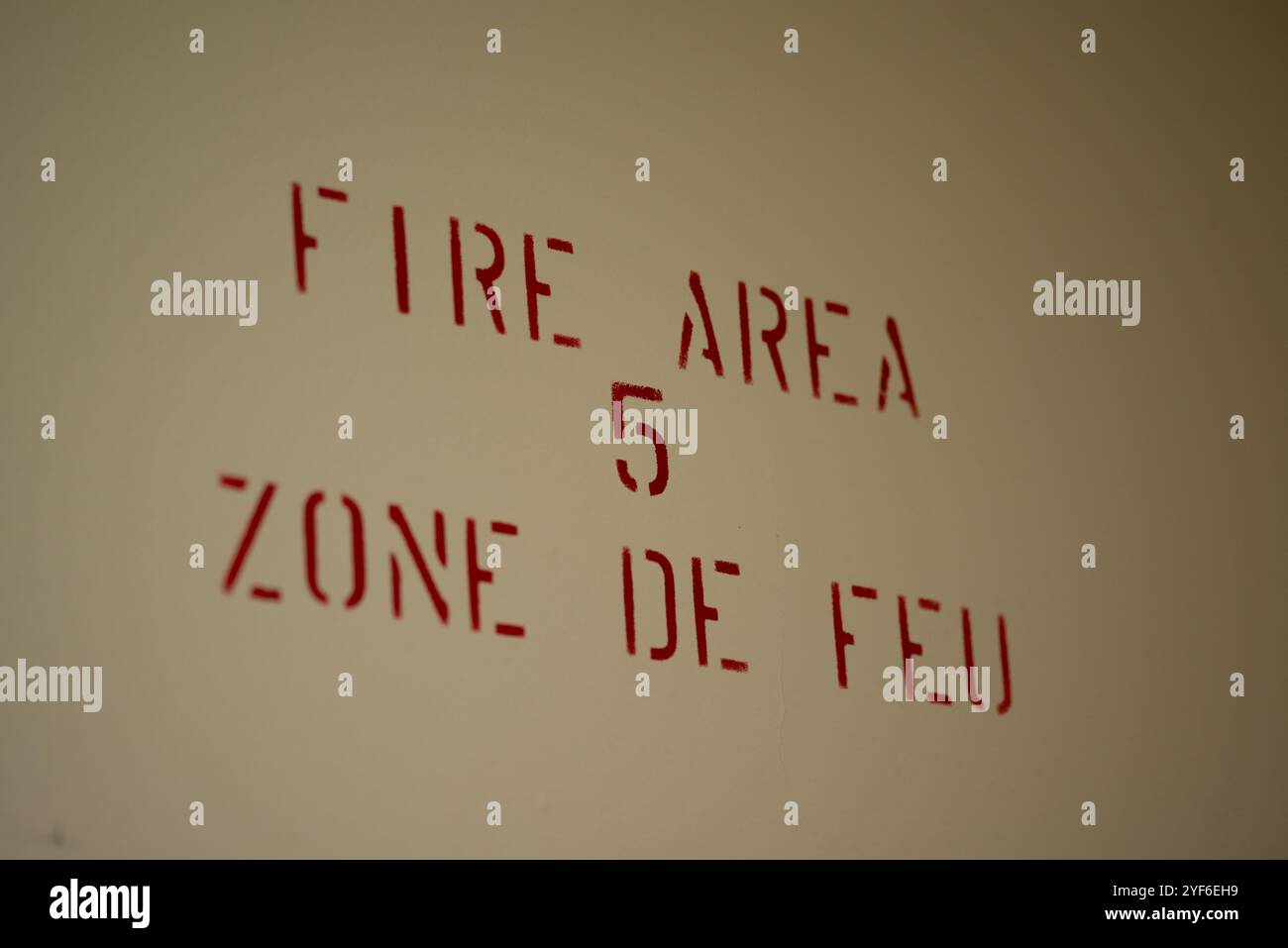 Fire area 5 sign Stock Photo - Alamy