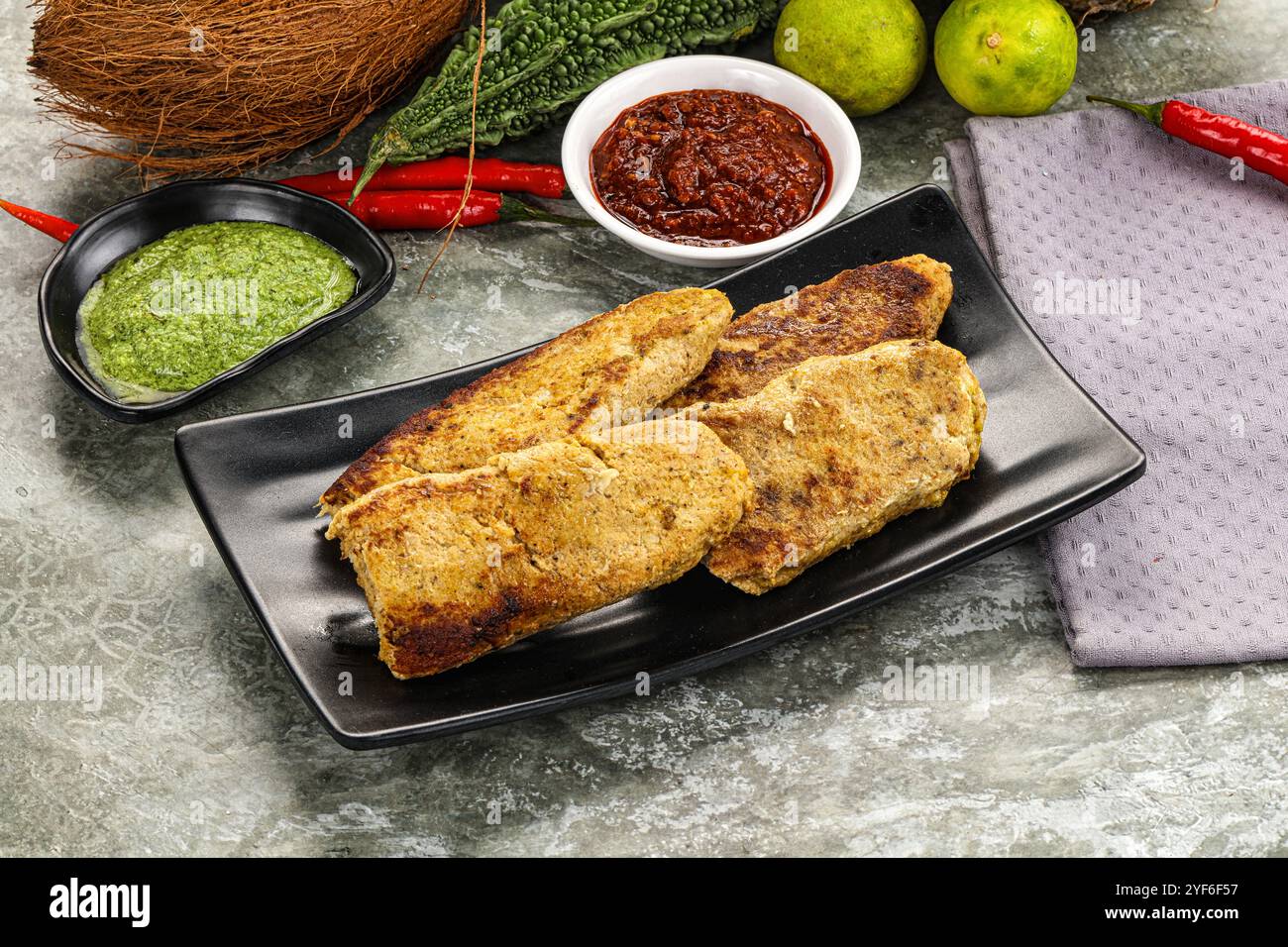 Indian traditional cuisine chiken kebab minced meat Stock Photo - Alamy
