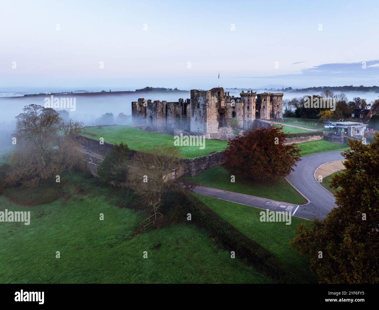 Raglan castle aerial hi-res stock photography and images - Alamy