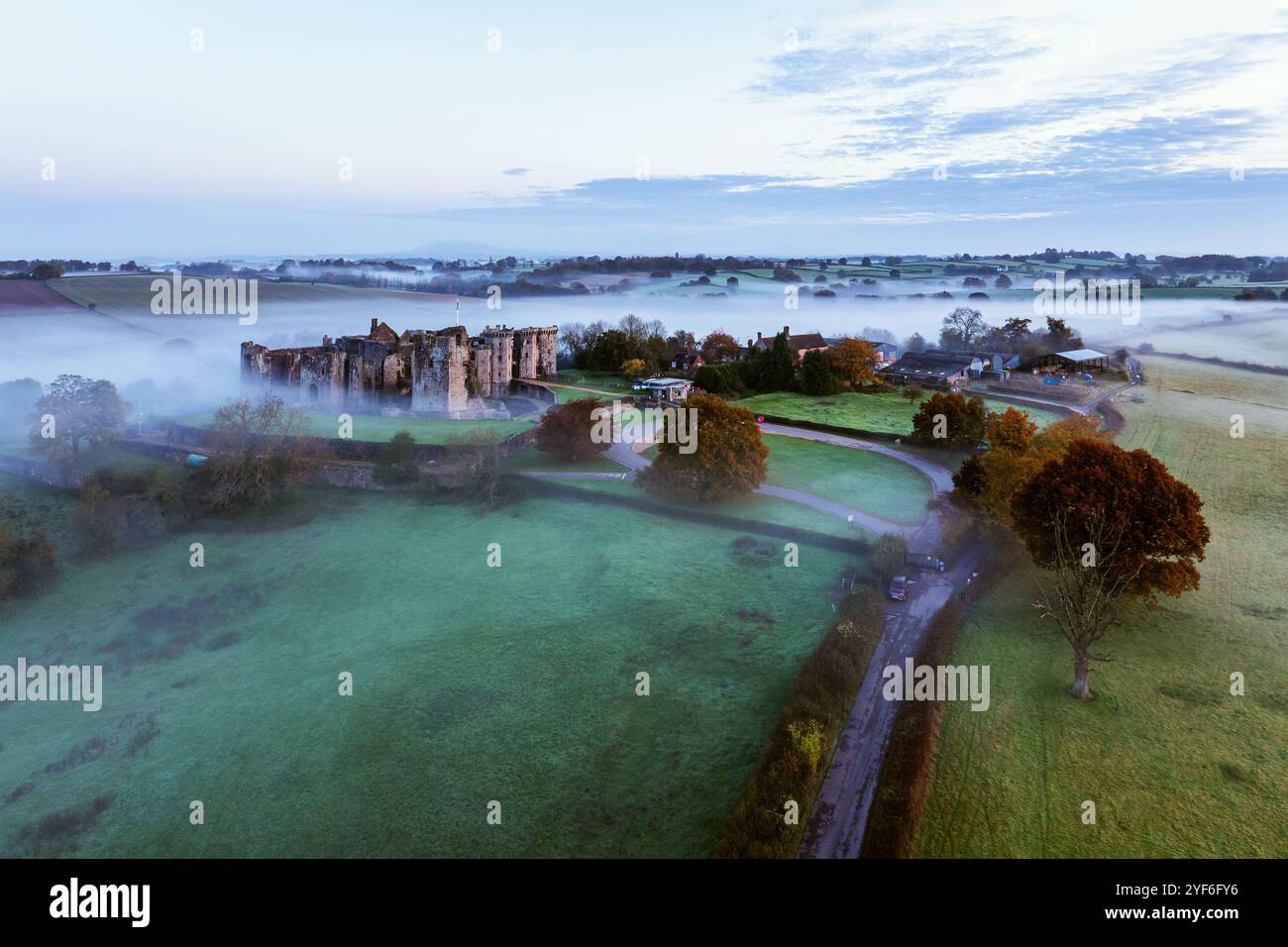 Raglan castle aerial hi-res stock photography and images - Alamy