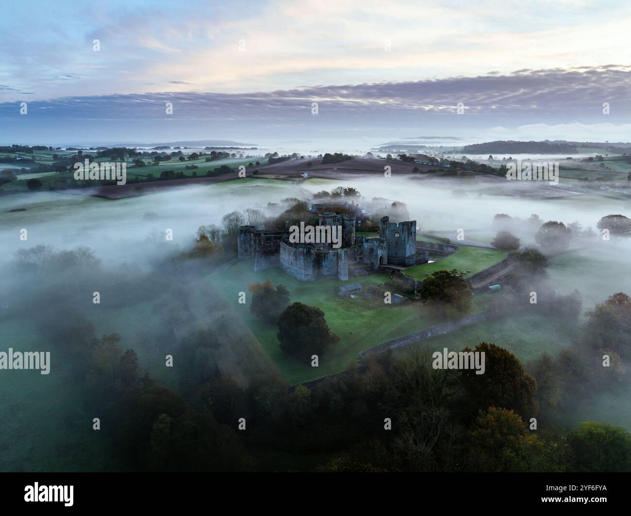 Raglan castle aerial hi-res stock photography and images - Alamy