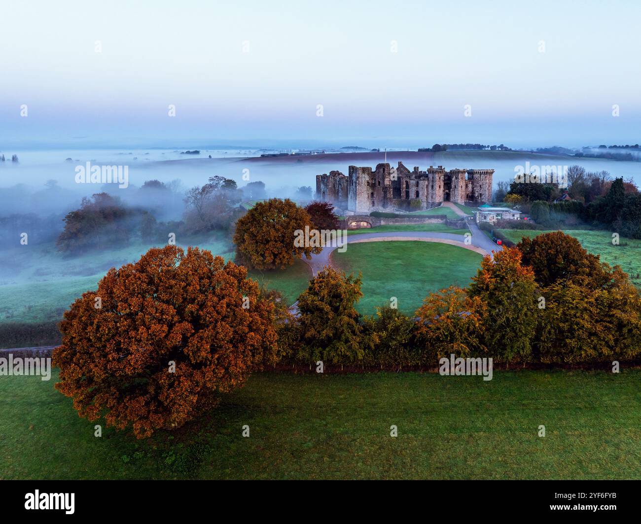 Raglan castle aerial hi-res stock photography and images - Alamy